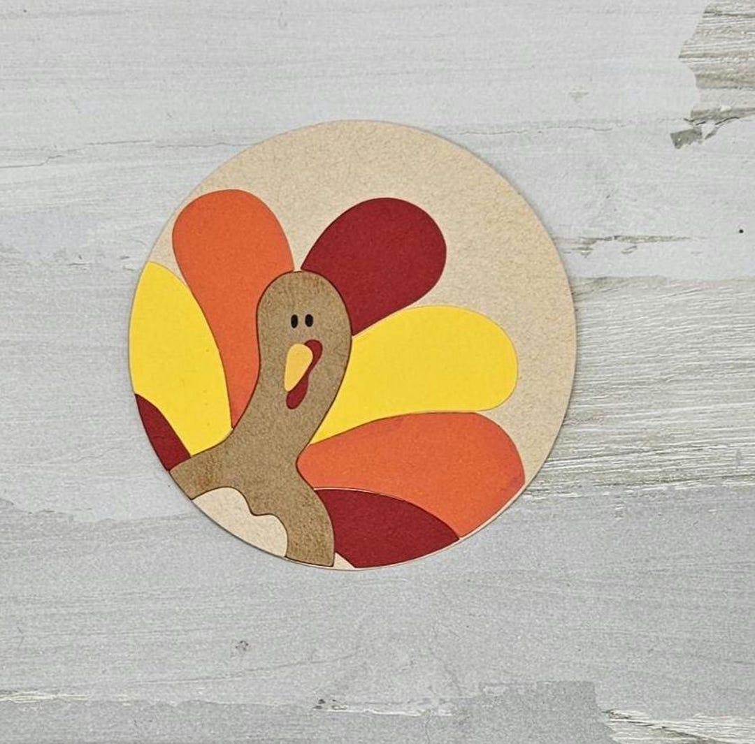 Thanksgiving Turkey Paper Pieced Die Cut Title for Scrapbooking, Card ...