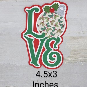 Love Christmas Paper Pieced Die Cut Title for Scrapbooking, Card Making ...