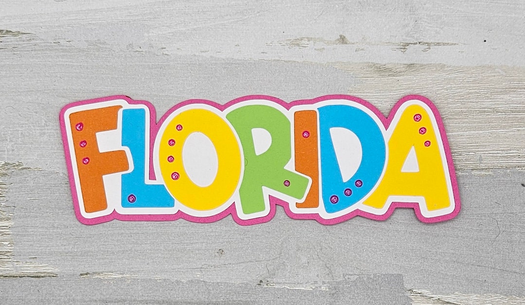 Florida State Paper Pieced Die Cut Title for Scrapbooking and Keepsake ...