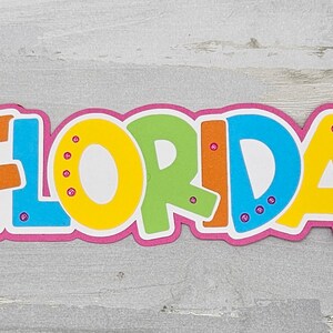 Florida State Paper Pieced Die Cut Title for Scrapbooking and Keepsake ...