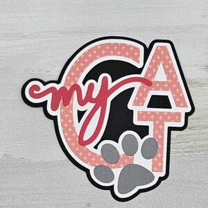 My Cat Paper Pieced Die Cut Title for Scrapbooking, Card Making, and ...