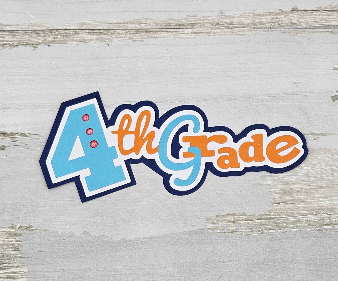 4th Grade Fourth Paper Pieced School Die Cut for Scrapbooking and ...