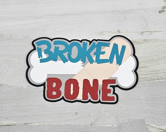 Broken Bone Paper Pieced Die Cut Title for Scrapbooking, Card Making ...