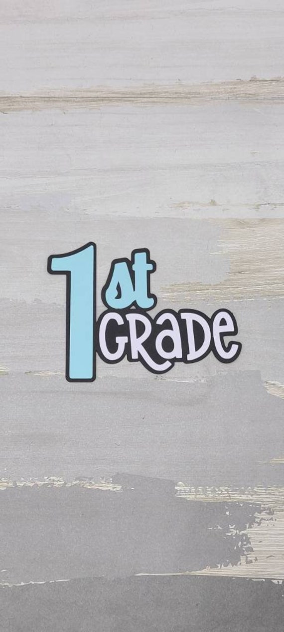 1st Grade School Paper Pieced Die Cut Title for Scrapbooking - Etsy