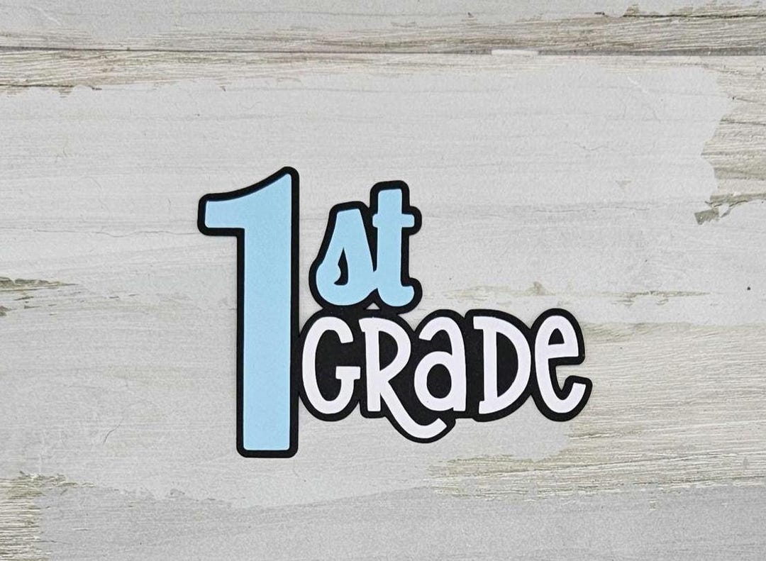 1st Grade School Paper Pieced Die Cut Title for Scrapbooking, Card ...