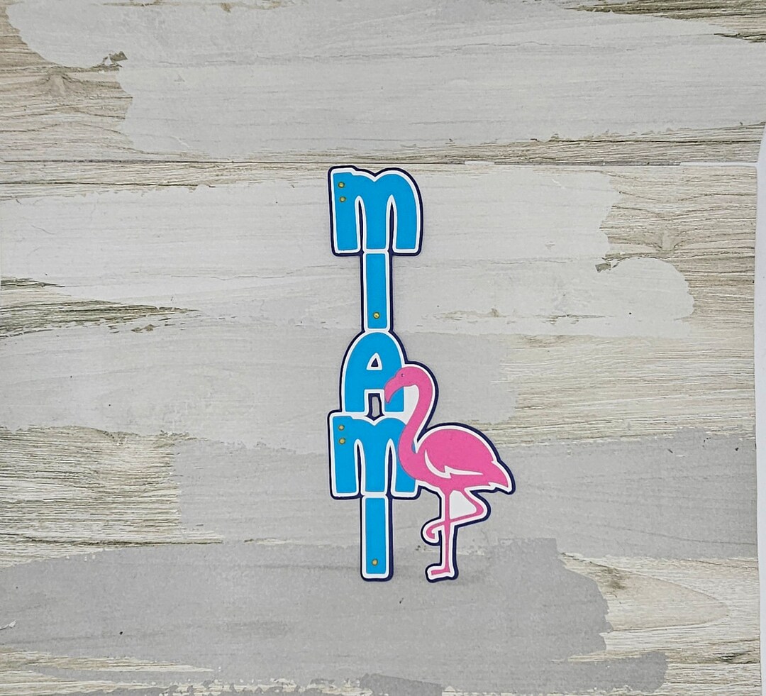 Miami Florida State Paper Pieced Die Cut Title for Scrapbooking and ...