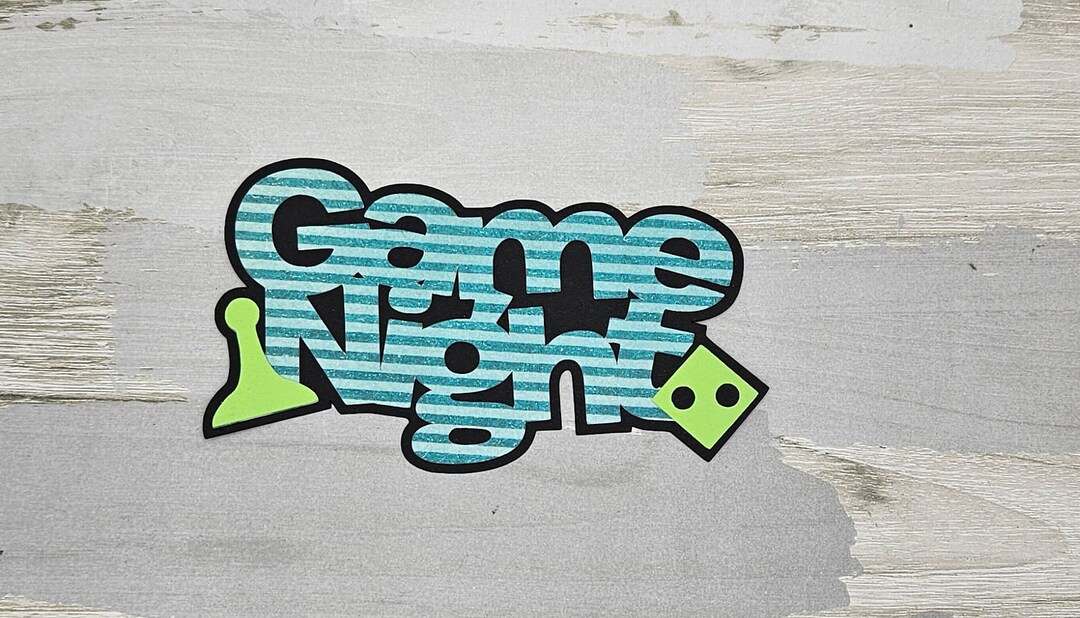 Game Night Paper Pieced Die Cut Title for Scrapbooking, Card Making ...