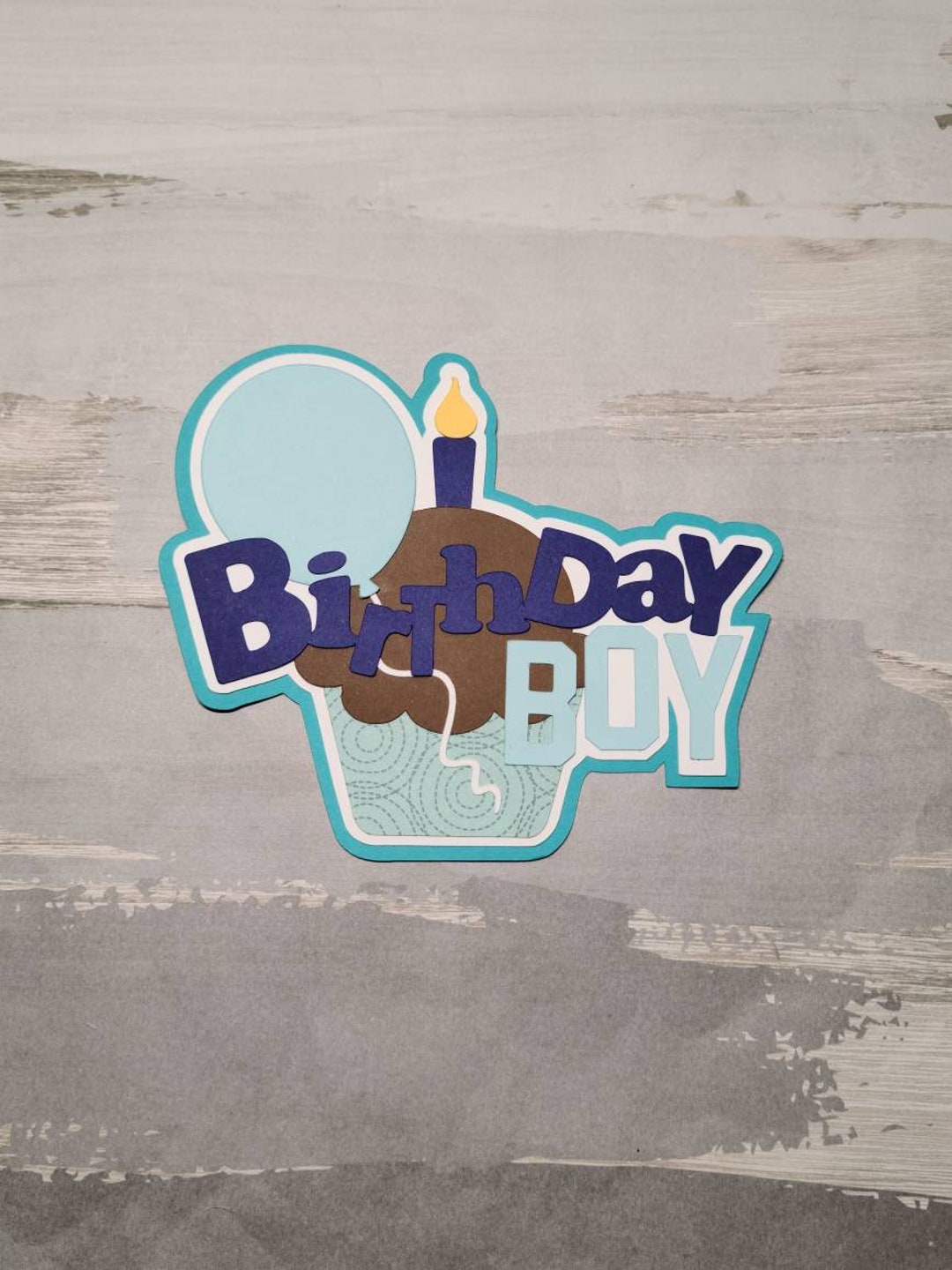 Birthday Boy Paper Pieced Die Cut Title for Scrapbooking Card - Etsy