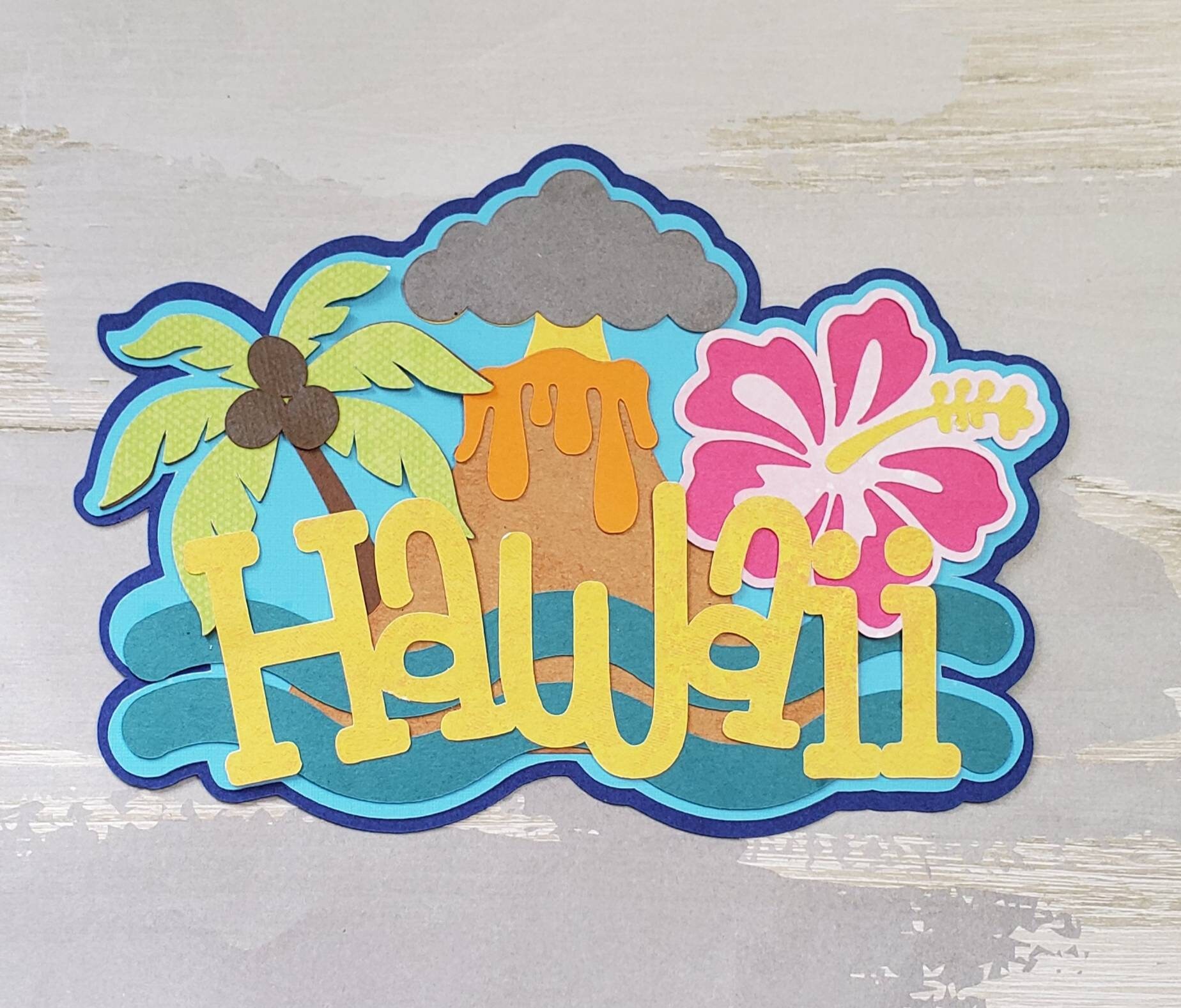 Hawaii State Paper Pieced Die Cut Title for Scrapbooking and - Etsy