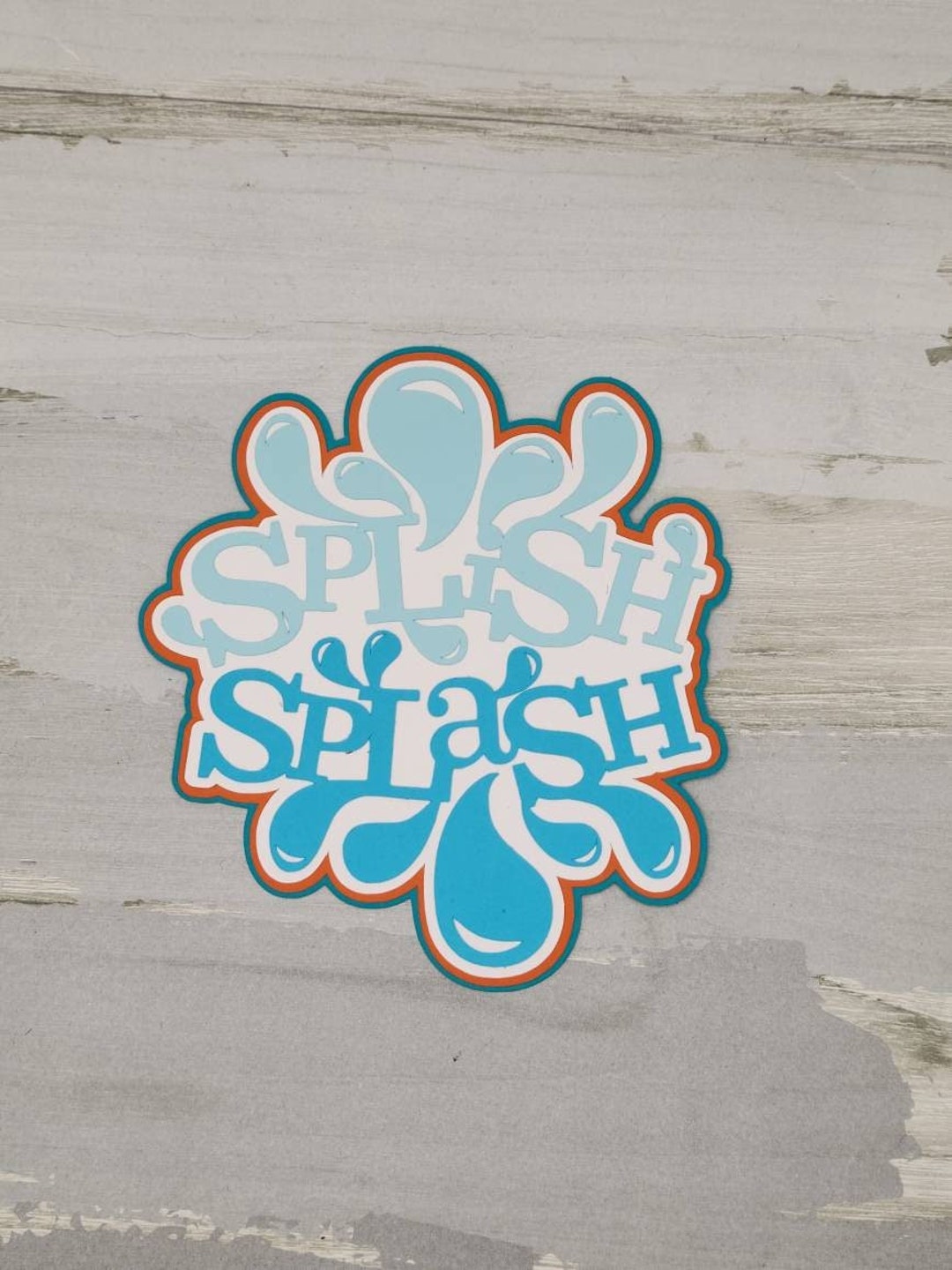 Splish Splash Water Paper Pieced Die Cut Title for Scrapbooking, Card ...