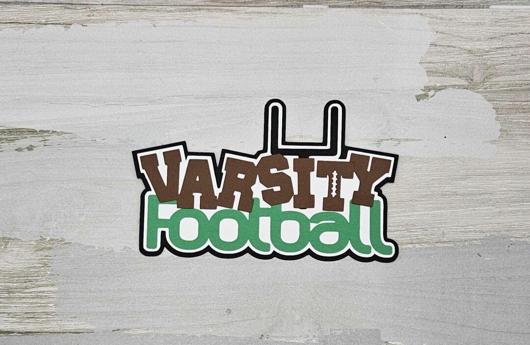 Varsity Football Paper Pieced Die Cut Title for Scrapbooking and ...