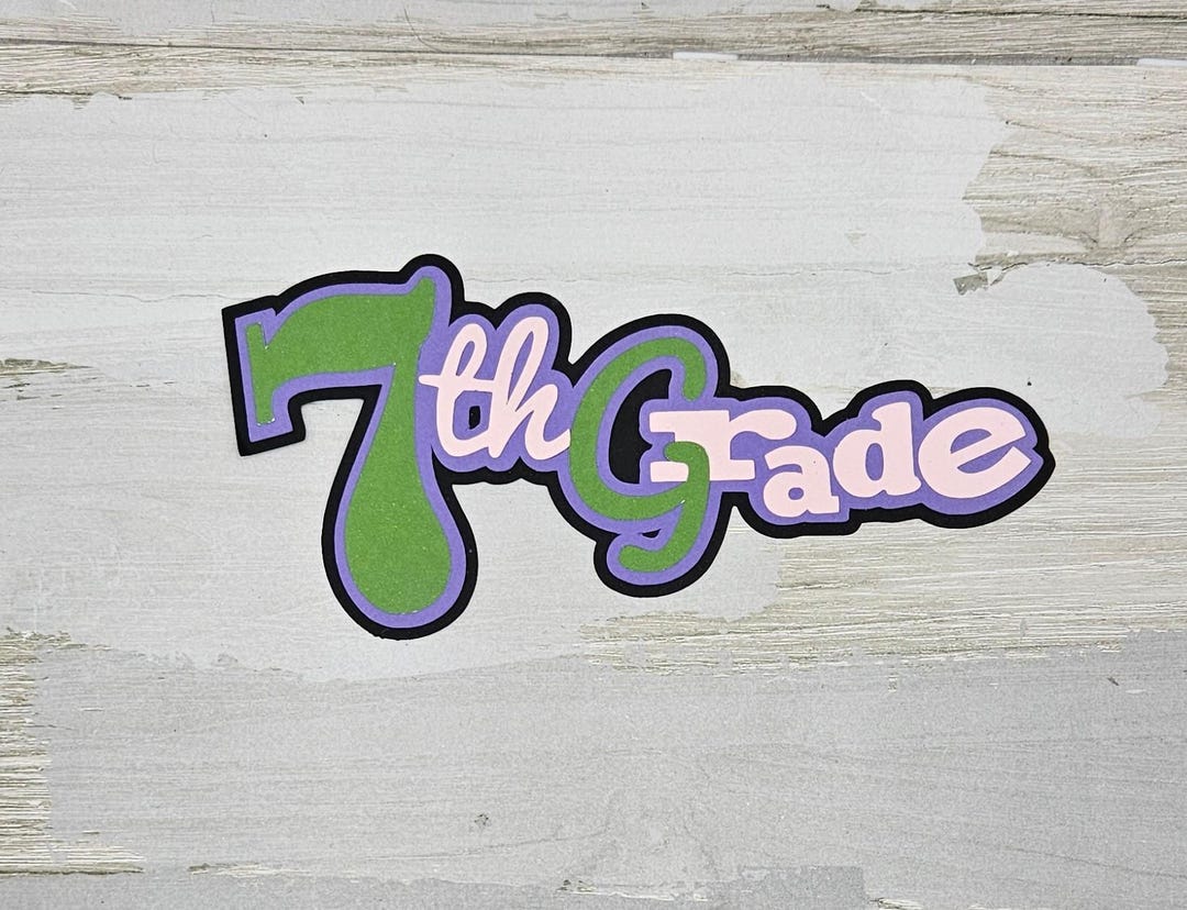 7th Seventh Grade Paper Pieced School Die Cut Title for Scrapbooking ...