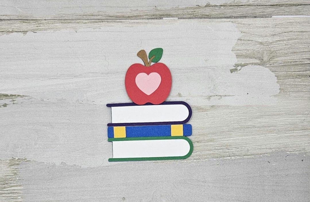 Stack of School Books Paper Pieced Die Cut for Scrapbooking and Card ...