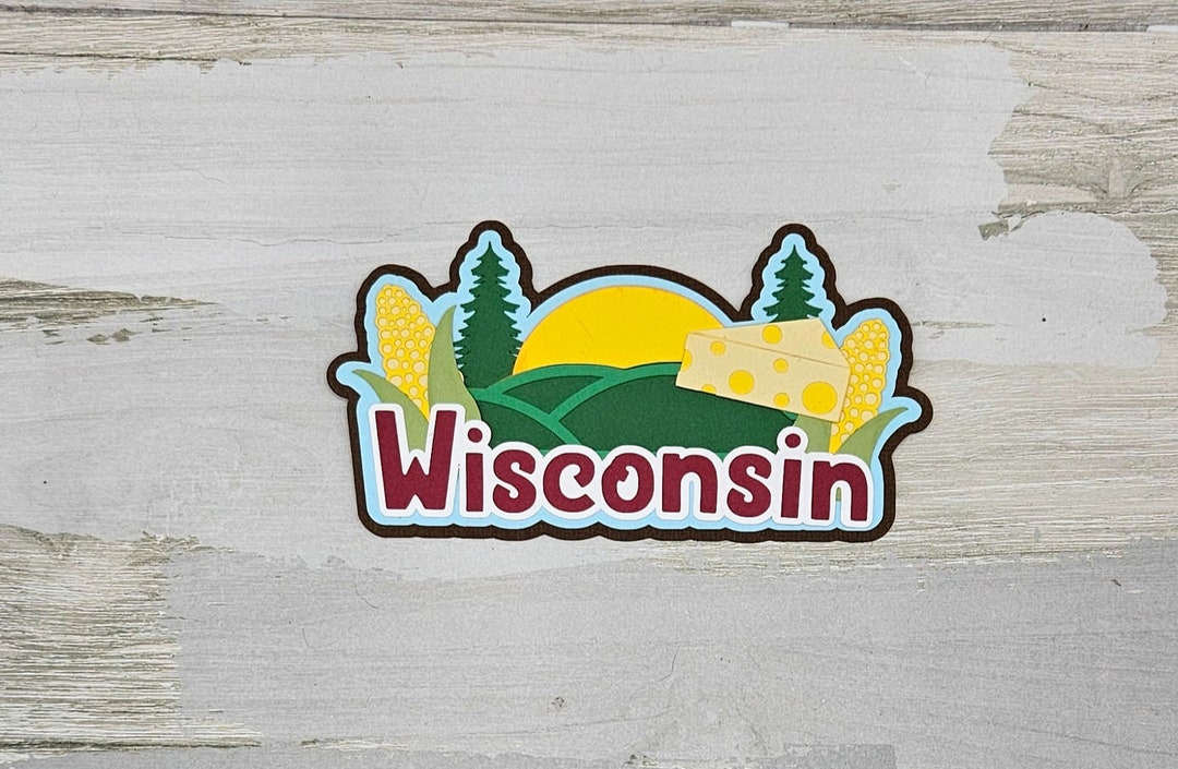 Wisconsin State Paper Pieced Die Cut Title for Scrapbooking, Card ...