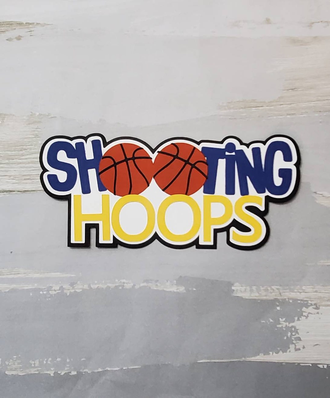 Shooting Hoops Basketball Paper Pieced Die Cut Title for Scrapbooking ...