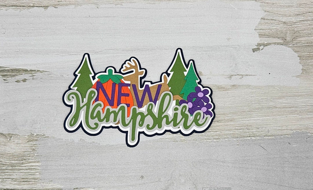New Hampshire State Paper Pieced Die Cut Title for Scrapbooking, Card ...