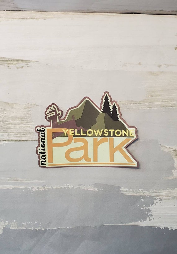 Yellowstone national park paper pieced die cut title for | Etsy