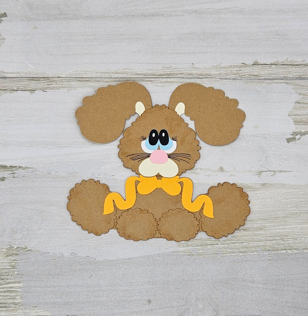 Easter Bunny Rabbit Paper Pieced Die Cut Title for Scrapbooking, Cards ...