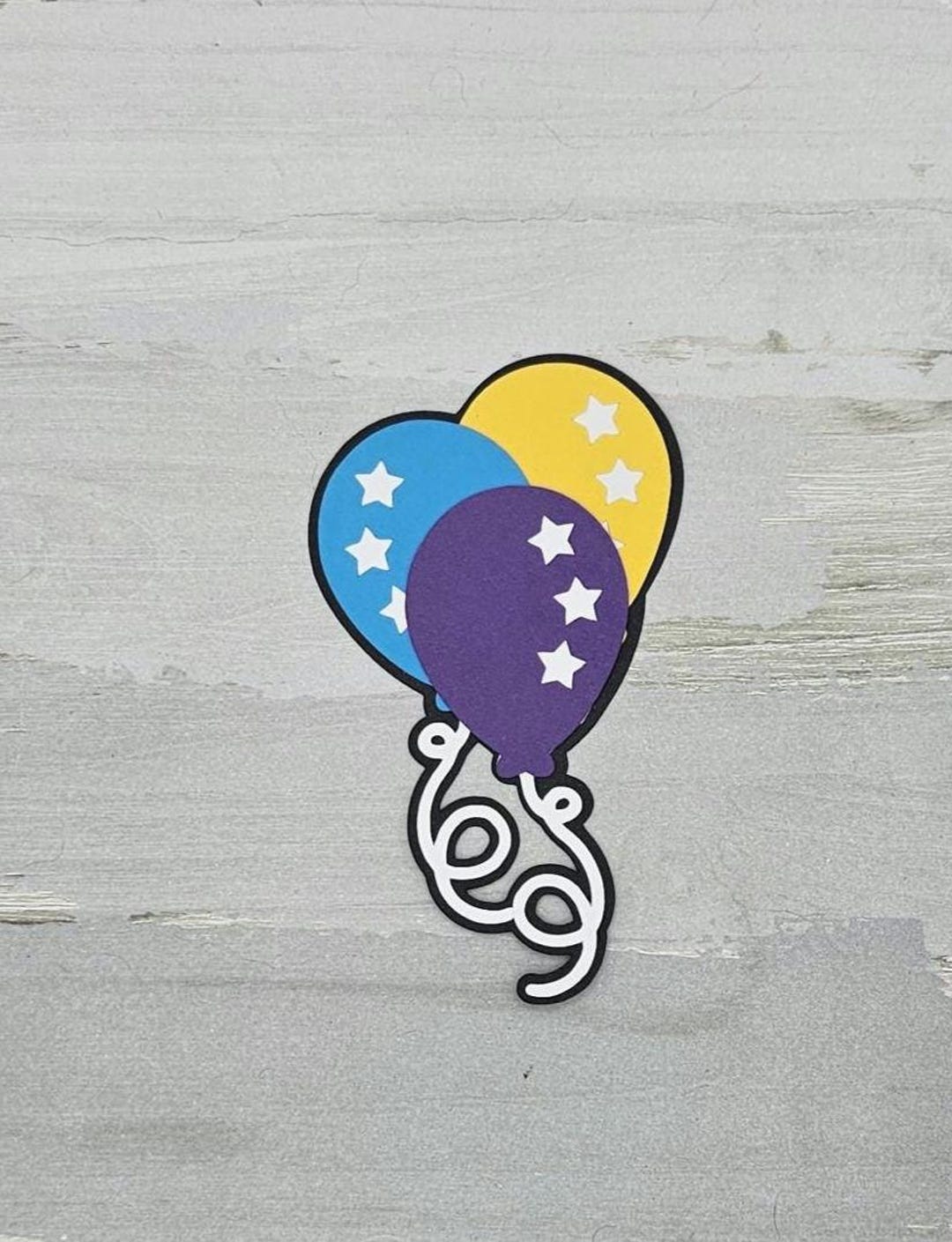 Birthday Balloons Paper Pieced Die Cut Title for Scrapbooking, Card ...