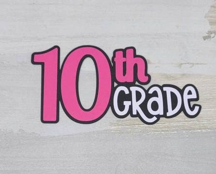 10th Grade School Paper Pieced Die Cut Title for Scrapbooking - Etsy
