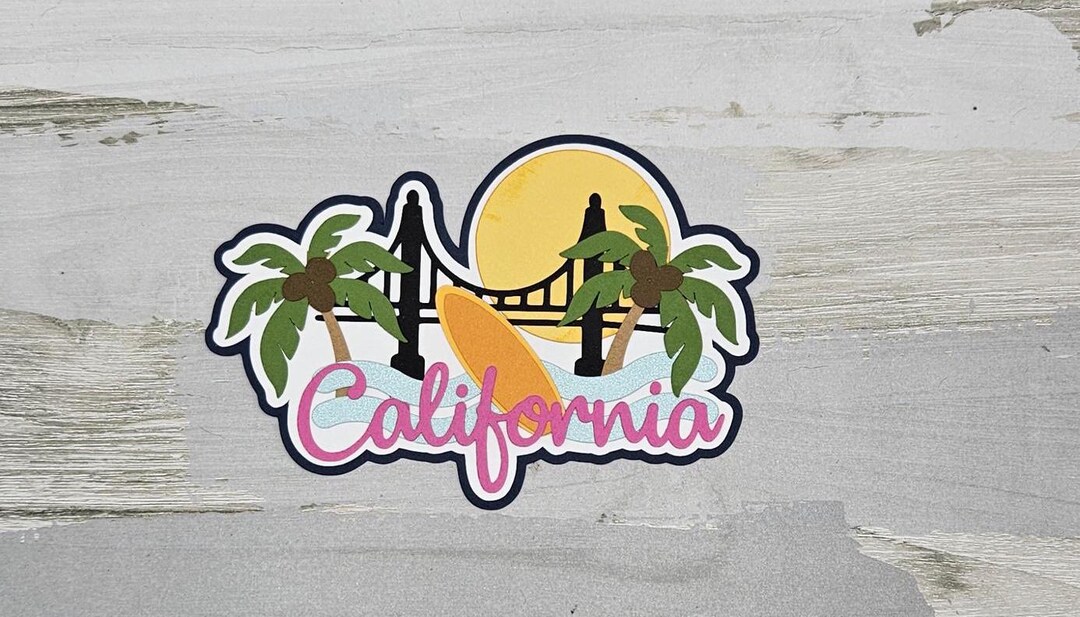 California State Paper Pieced Die Cut Title for Scrapbooking, Card ...