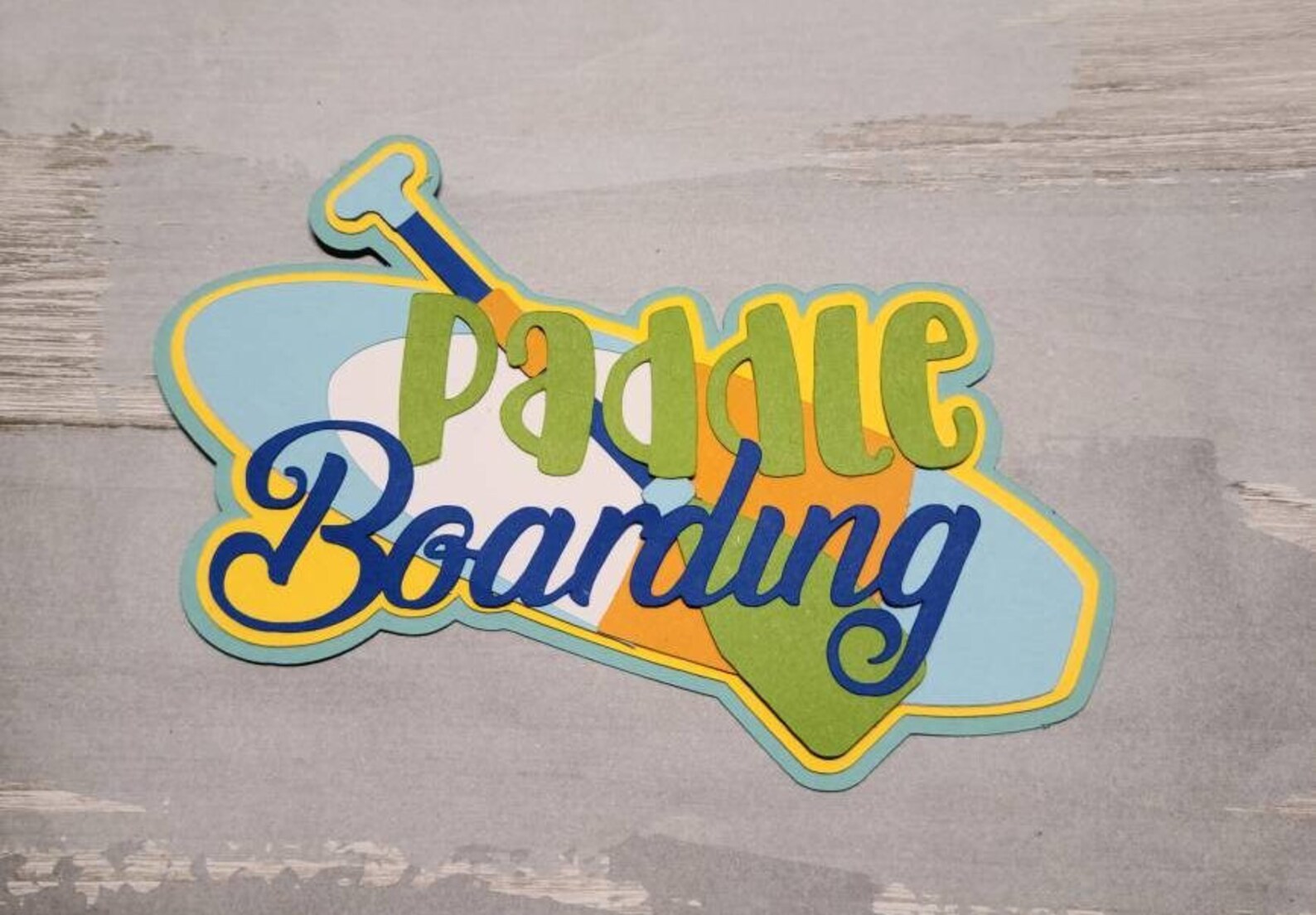 Paddle Boarding Paper Pieced Die Cut Title for Scrapbooking,card Making ...
