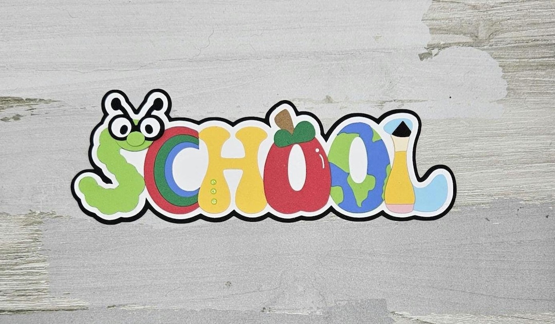 School Paper Pieced Die Cut Title for Scrapbooking and Card Making - Etsy