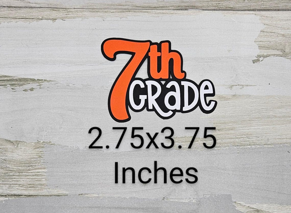 7th Grade Paper Pieced Die Cut, Scrapbook Title - Etsy