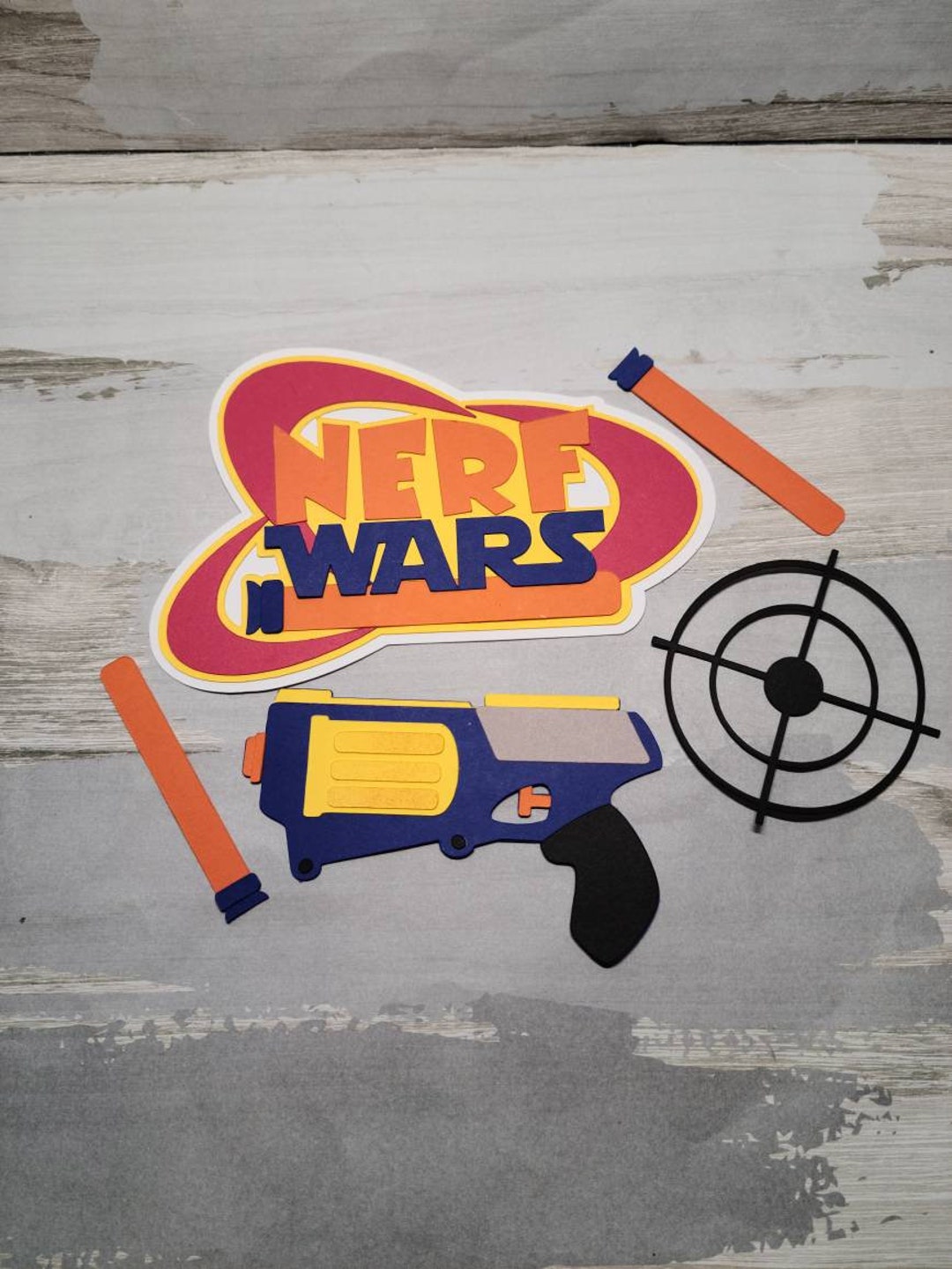 Nerf Wars Paper Pieced Die Cut Title Set for Scrapbooking and Keepsake ...