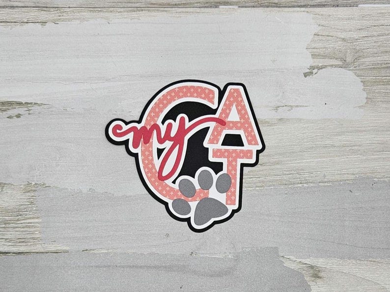 My Cat Paper Pieced Die Cut Title for Scrapbooking, Card Making, and ...
