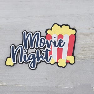 Movie Night Paper Pieced Die Cut Title for Scrapbooking, Card Making ...