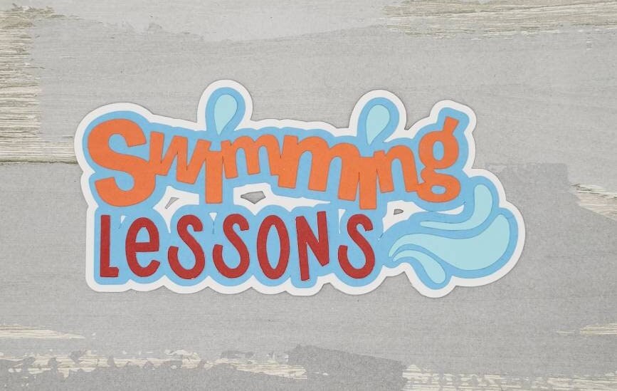 Swimming Lessons Paper Pieced Die Cut Title for Scrapbooking, Card ...