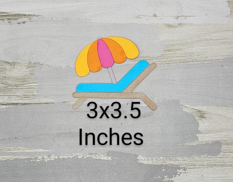 Beach Lounge Chair Paper Pieced Die Cut Title for Scrapbooking, Card ...