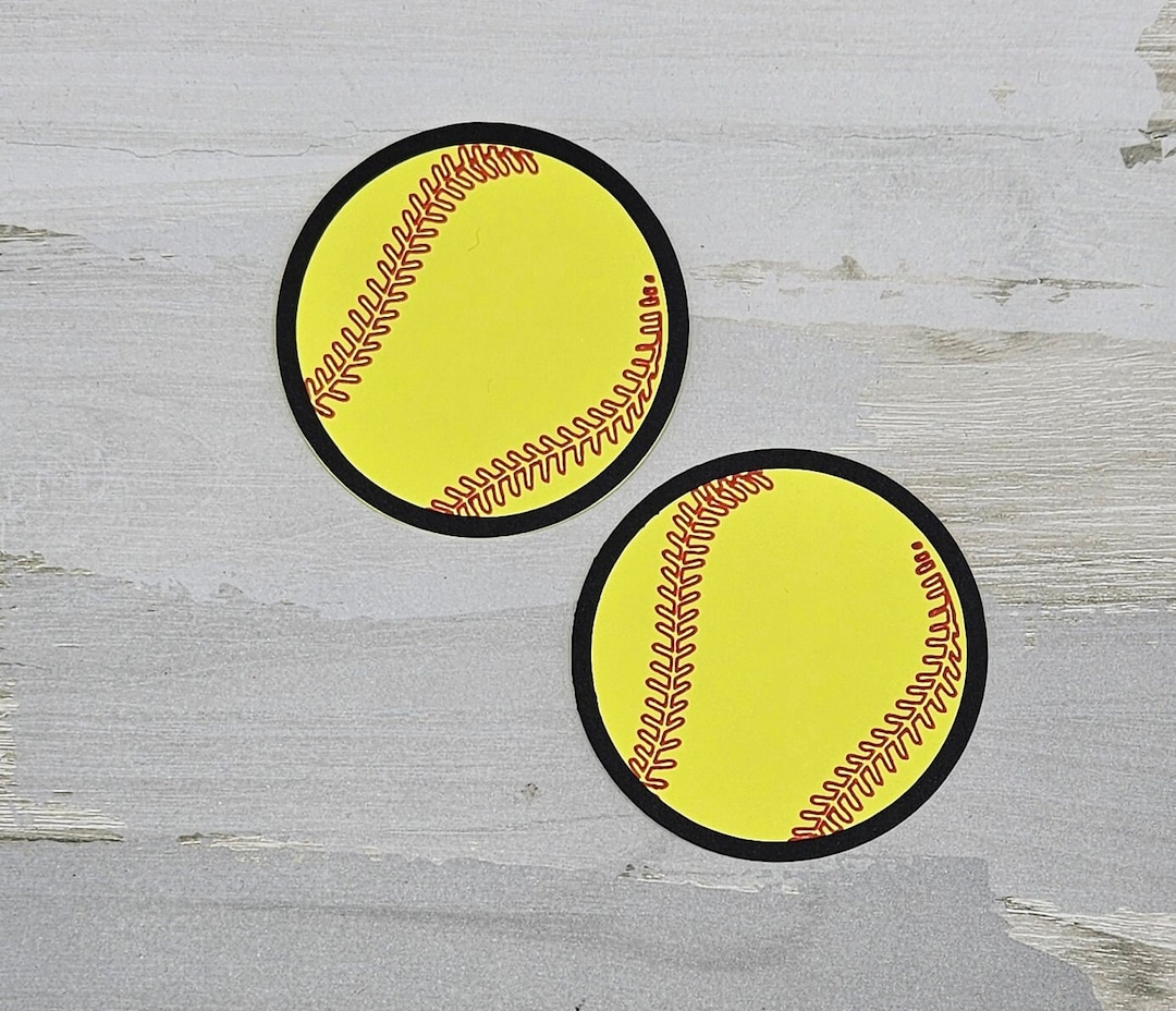 Set of 2 Softball Paper Pieced Diecuts for Scrapbooking, Card Making ...