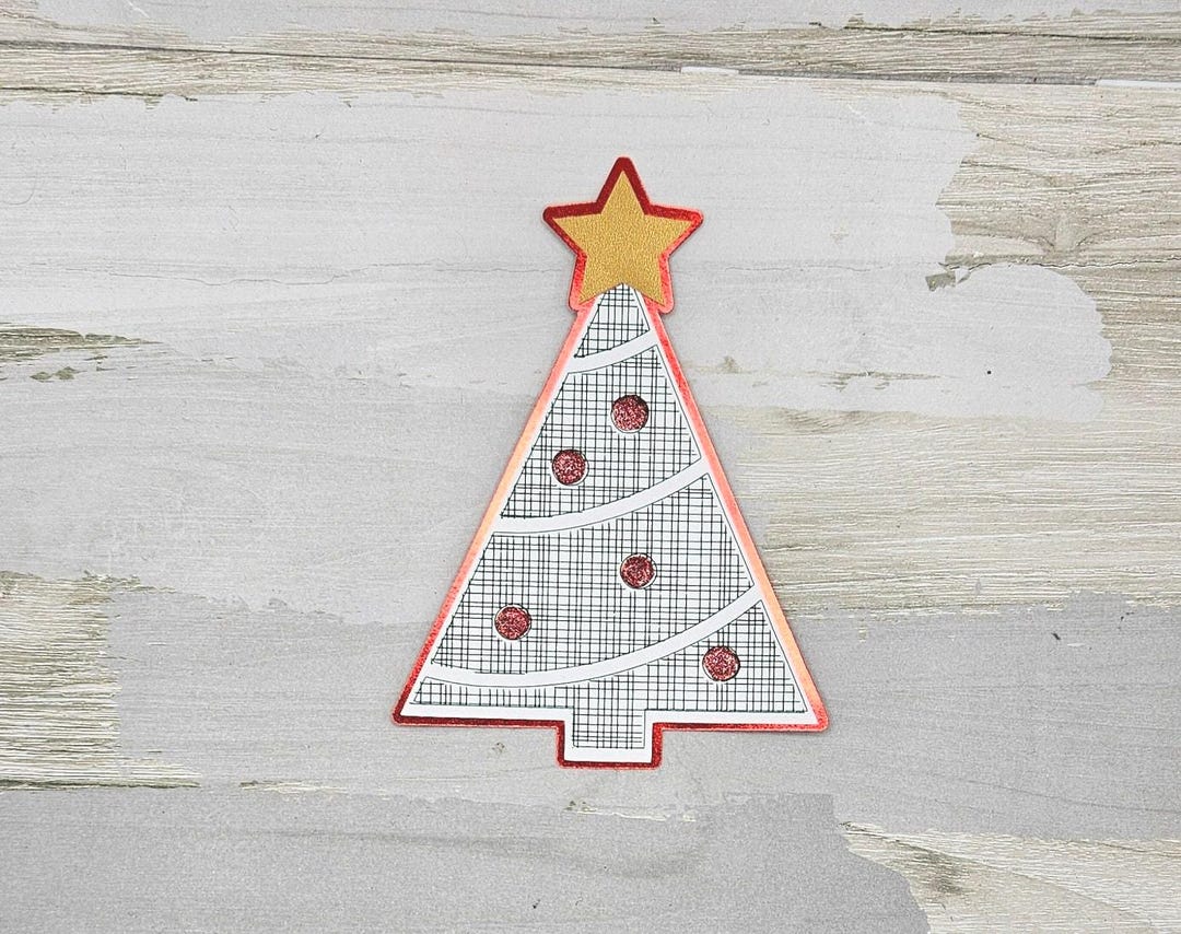 Christmas Tree Paper Pieced Die Cut Embellishment for Scrapbooking ...