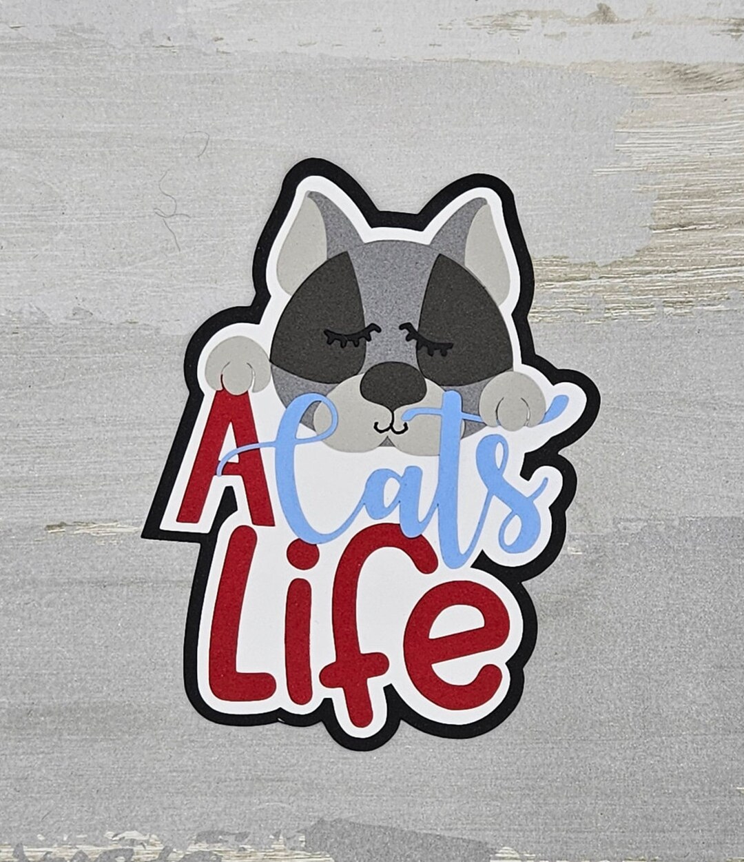 A Cat's Life Paper Pieced Die Cut Title for Scrapbooking, Card Making ...
