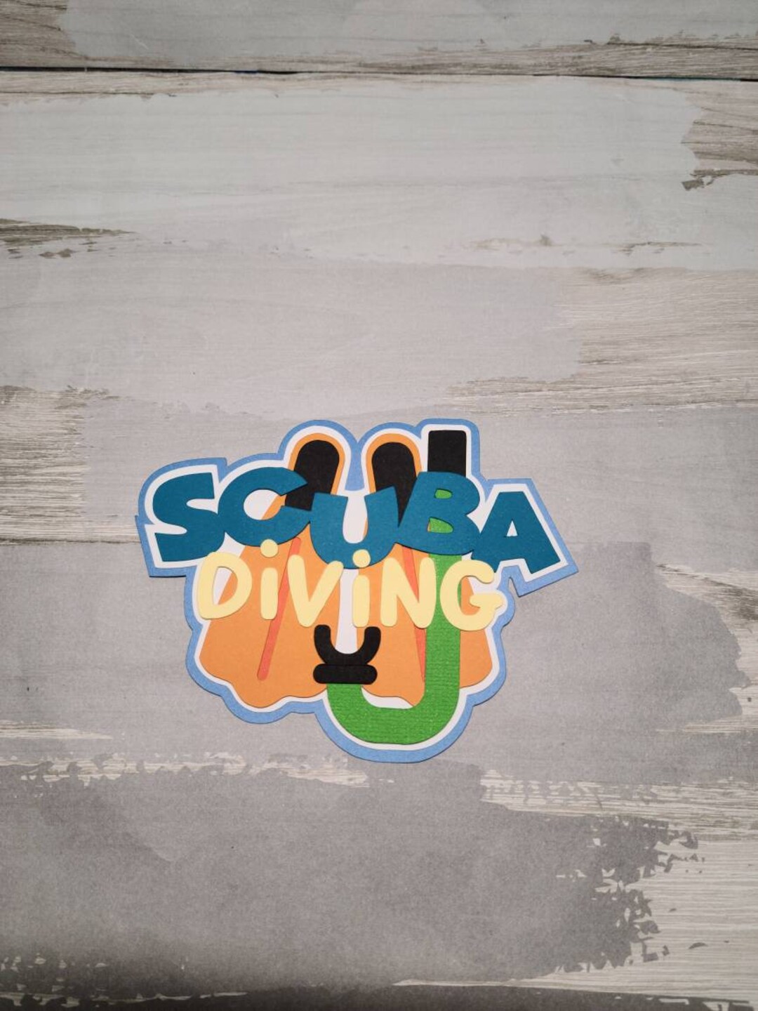 Scuba Diving Paper Pieced Die Cut Title for Scrapbooking and Keepsake ...