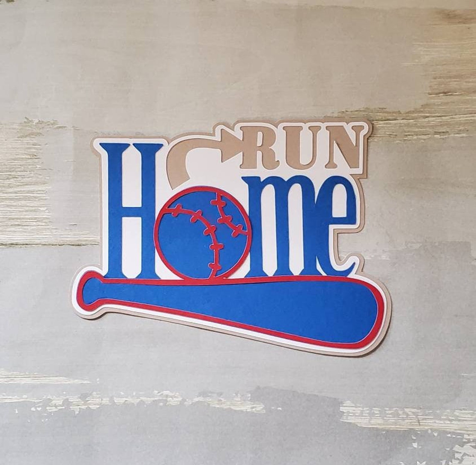 Home Run Baseball Paper Pieced Die Cut Title for Scrapbooking - Etsy