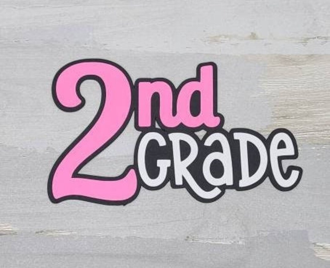 2nd Grade School Paper Pieced Die Cut Title for Scrapbooking, Card ...