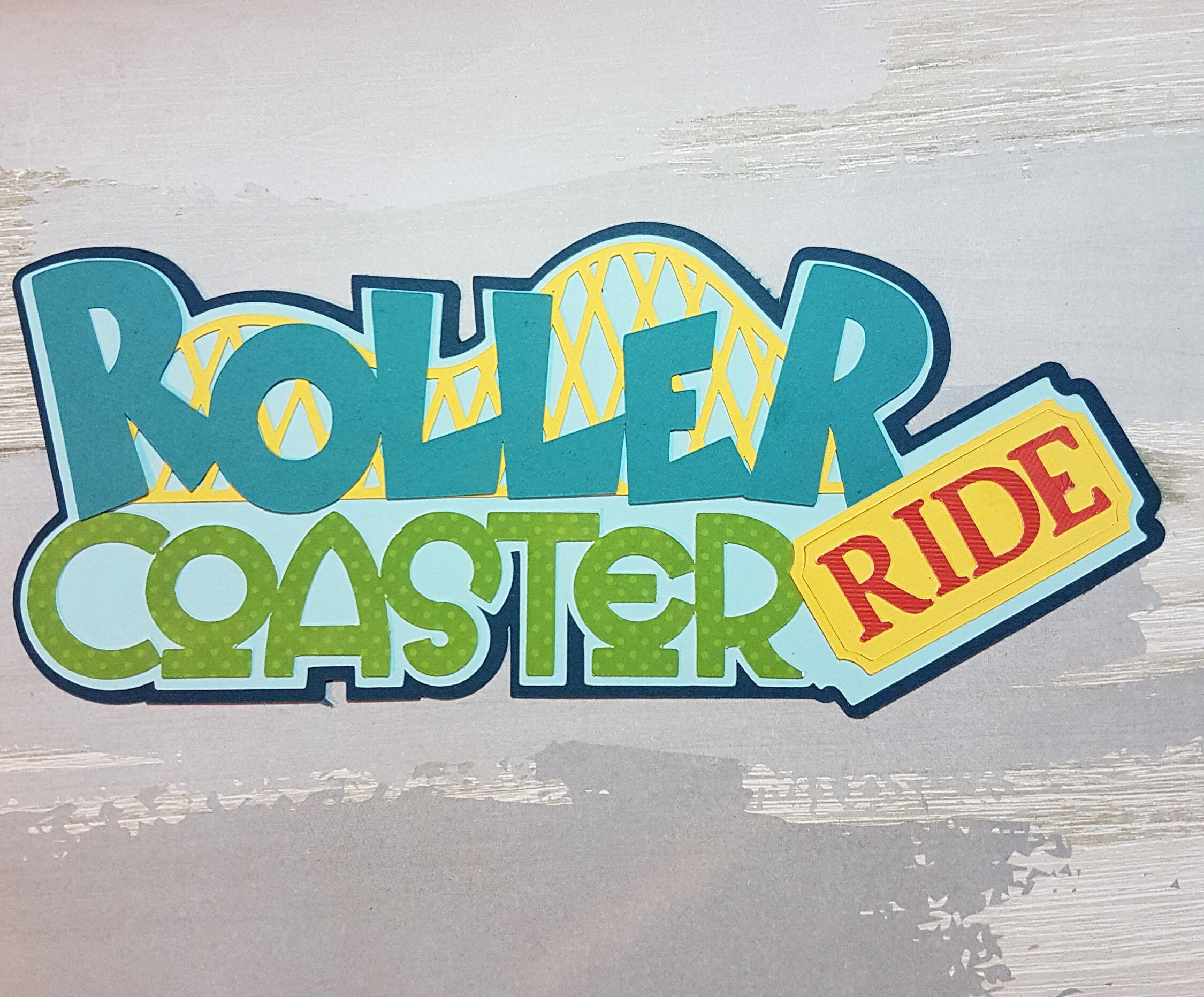Roller Coaster Ride Paper Pieced Die Cut Title for Scrapbooking and ...