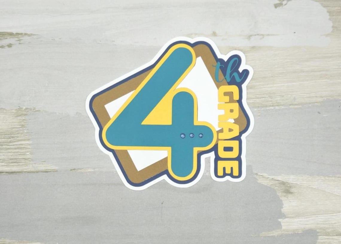 4th Grade Paper Pieced School Die Cut Title for Scrapbooking and ...