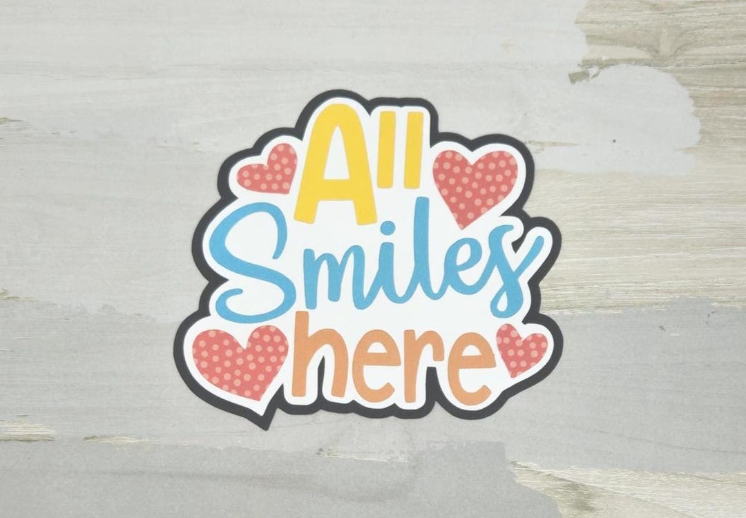 All Smiles Here Die Cut Title, Scrapbooking Embellishment - Etsy