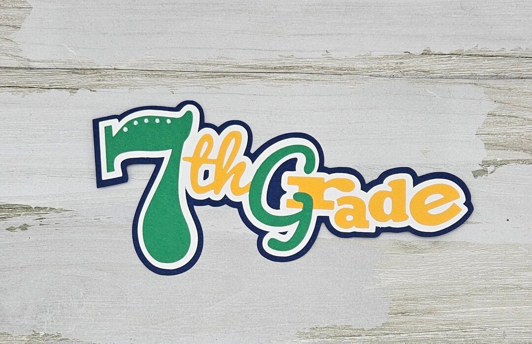 7th Grade Seventh School Paper Pieced Die Cut Title for Scrapbooking ...