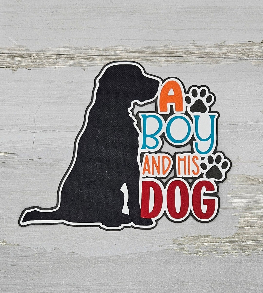 A Boy and His Dog Paper Pieced Die Cut Title for Scrapbooking, Card ...