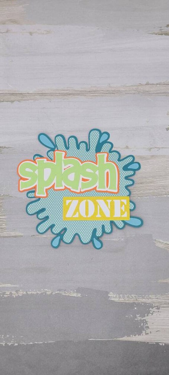 Splash Zone Paper Pieced Die Cut Title for Scrapbooking Card | Etsy
