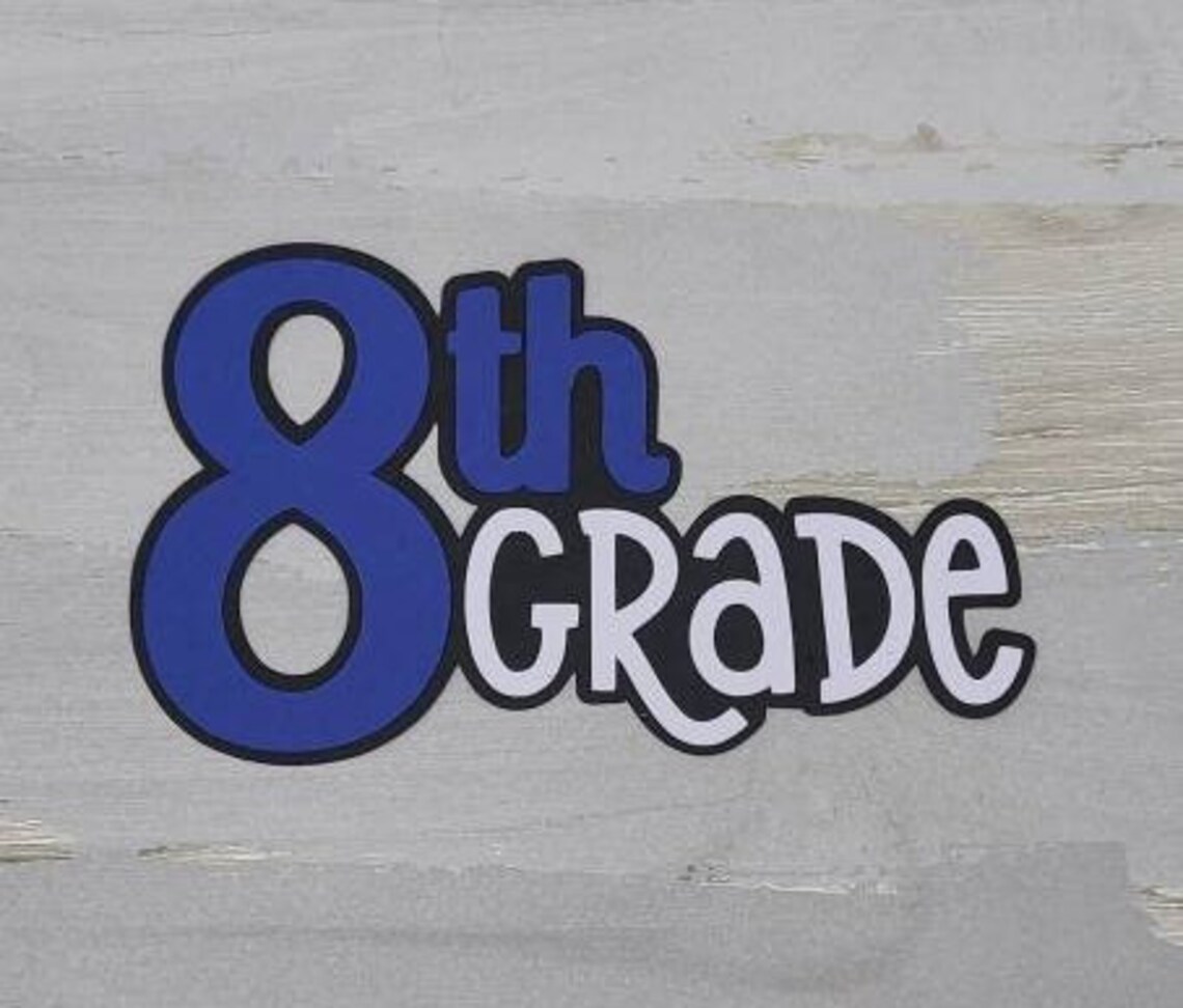 8th Grade School Paper Pieced Die Cut Title for Scrapbooking - Etsy