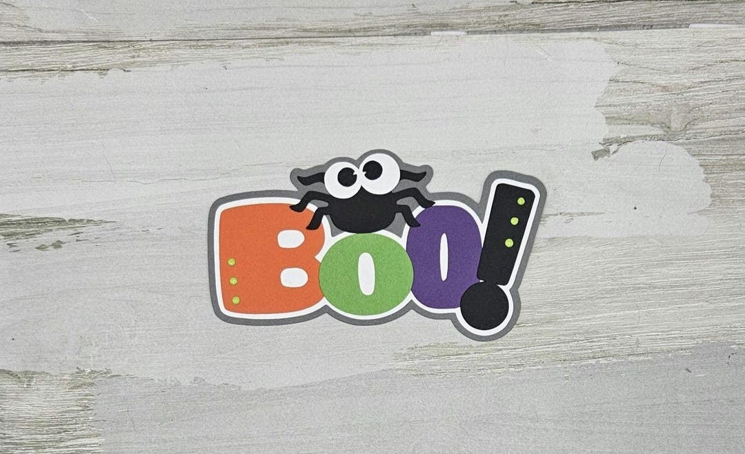 Boo Halloween Paper Pieced Die Cut Title for Scrapbooking, Card Making ...