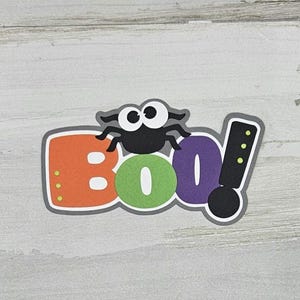Boo Halloween Paper Pieced Die Cut Title for Scrapbooking, Card Making ...