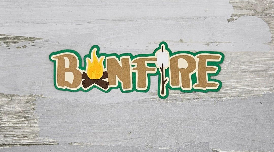 Bonfire Paper Pieced Die Cut Title for Scrapbooking, Card Making, and ...