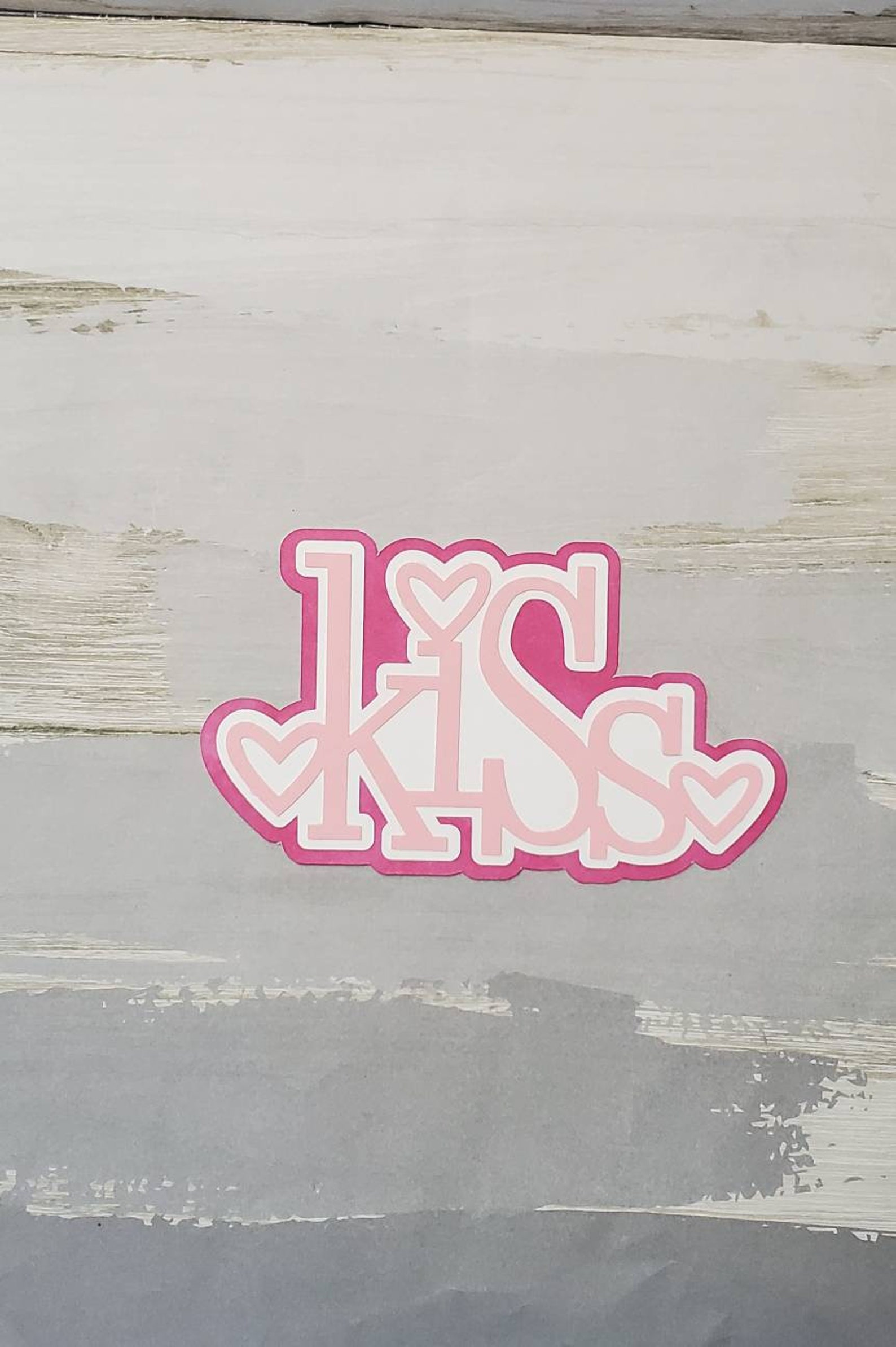 Kiss Paper Pieced Die Cut Title for Scrapbooking Card Making - Etsy